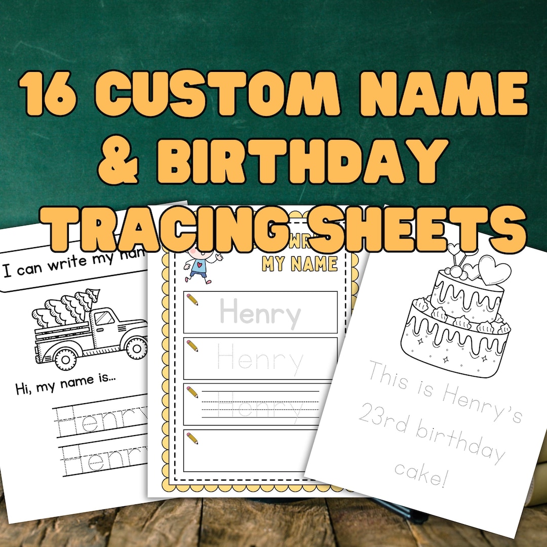 Custom Name Tracing & Birthday Worksheets | Personalized Preschool ...