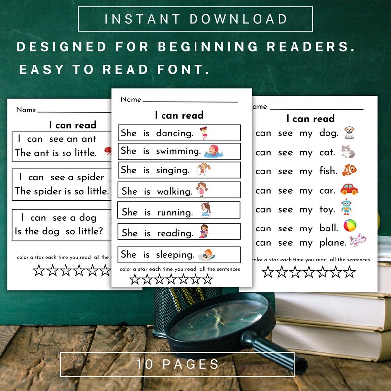 Printable Easy Reading Worksheet for Kids Fun and Educational Activity ...