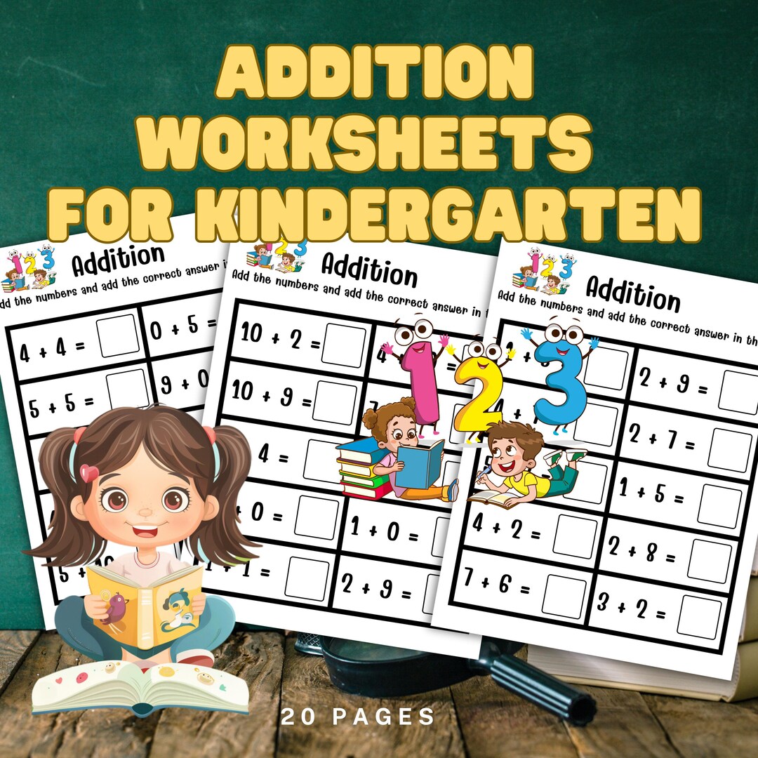 Addition Worksheets for Kids Kindergarten Printable 20 Fill-in-the ...