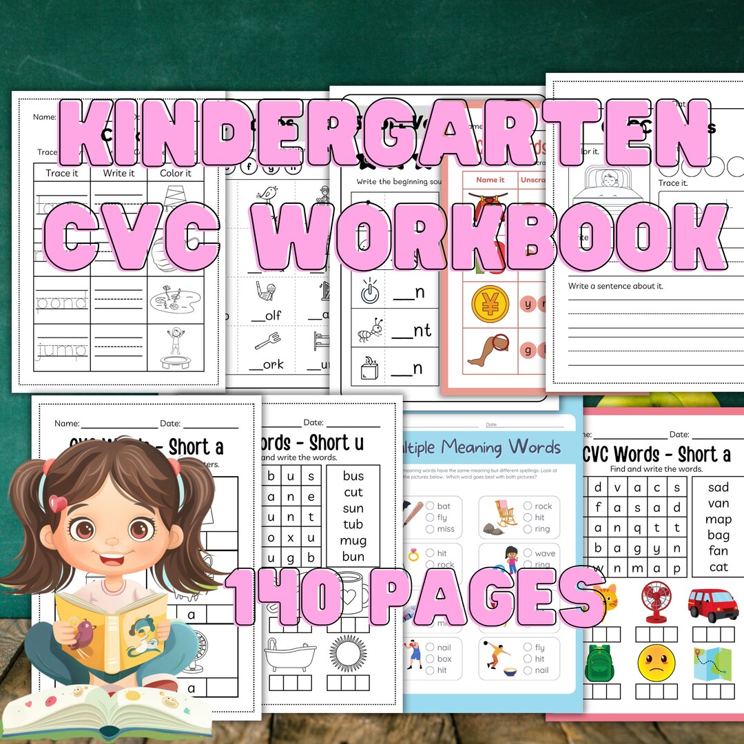 Kindergarten CVC Workbook Printable – 140 Phonics Activities PDF for ...