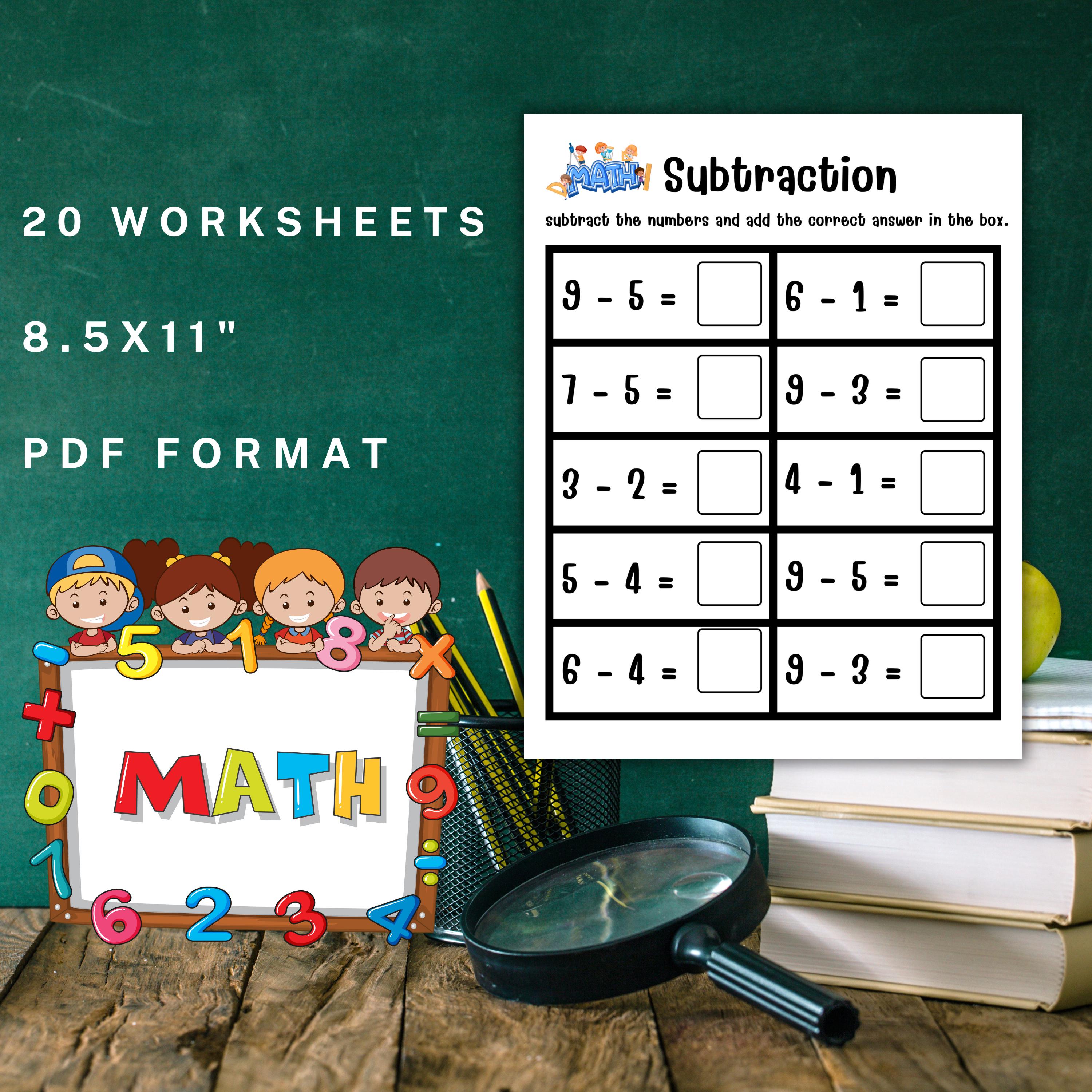 20 Printable Subtraction Fill-in-the-blanks Worksheets Math Practice ...