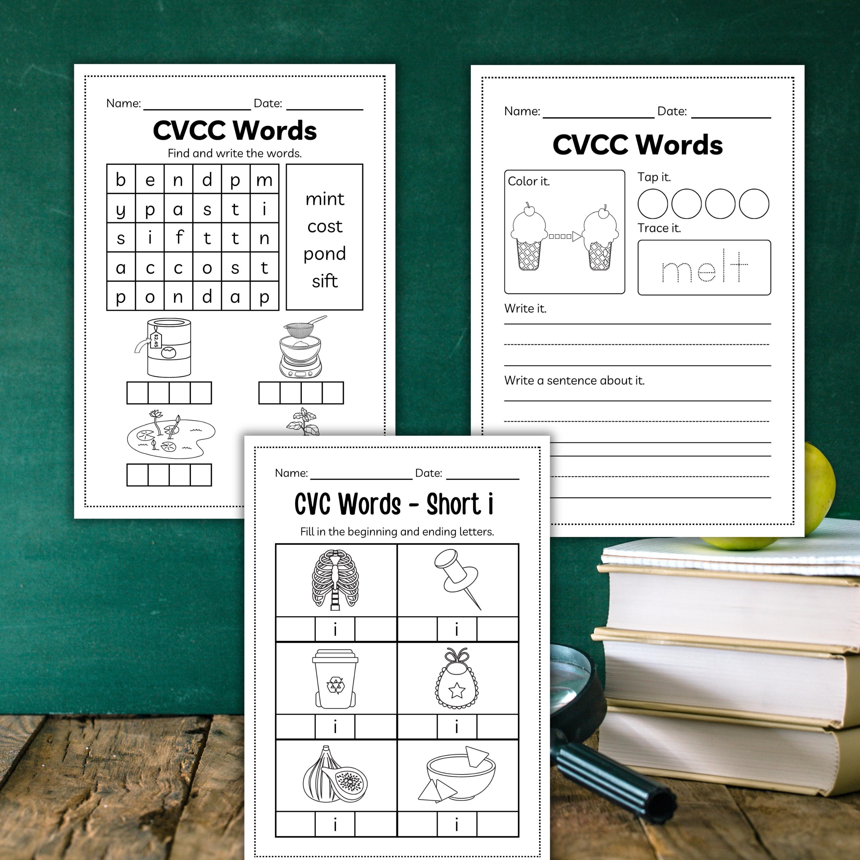 Kindergarten CVC Workbook Printable – 140 Phonics Activities PDF for ...