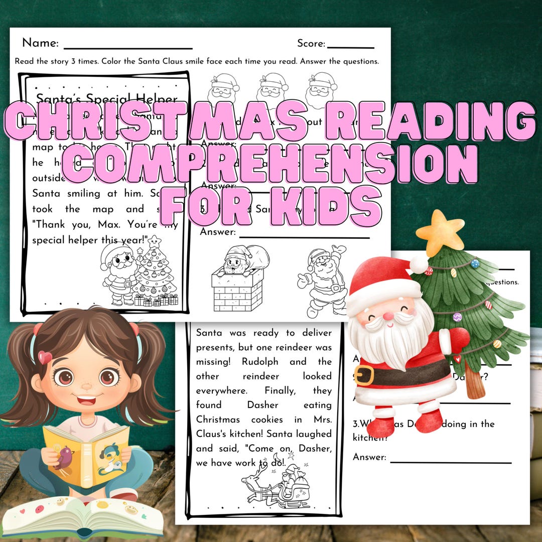 Christmas Reading Comprehension Worksheets PDF | Holiday Literacy Pack ...