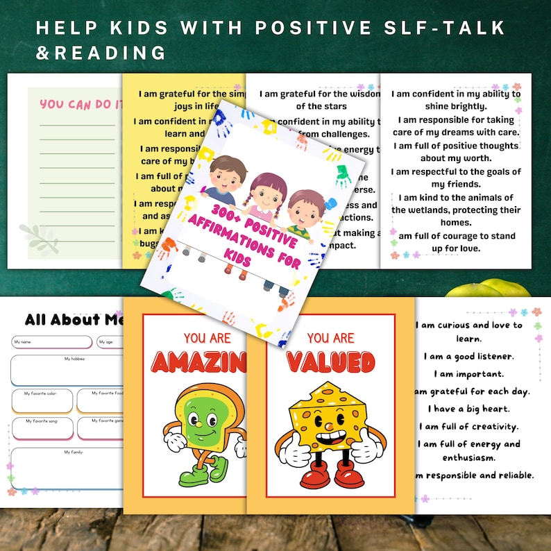 300+ Positive Affirmations for Kids | 61 Pages Printable Confidence ...