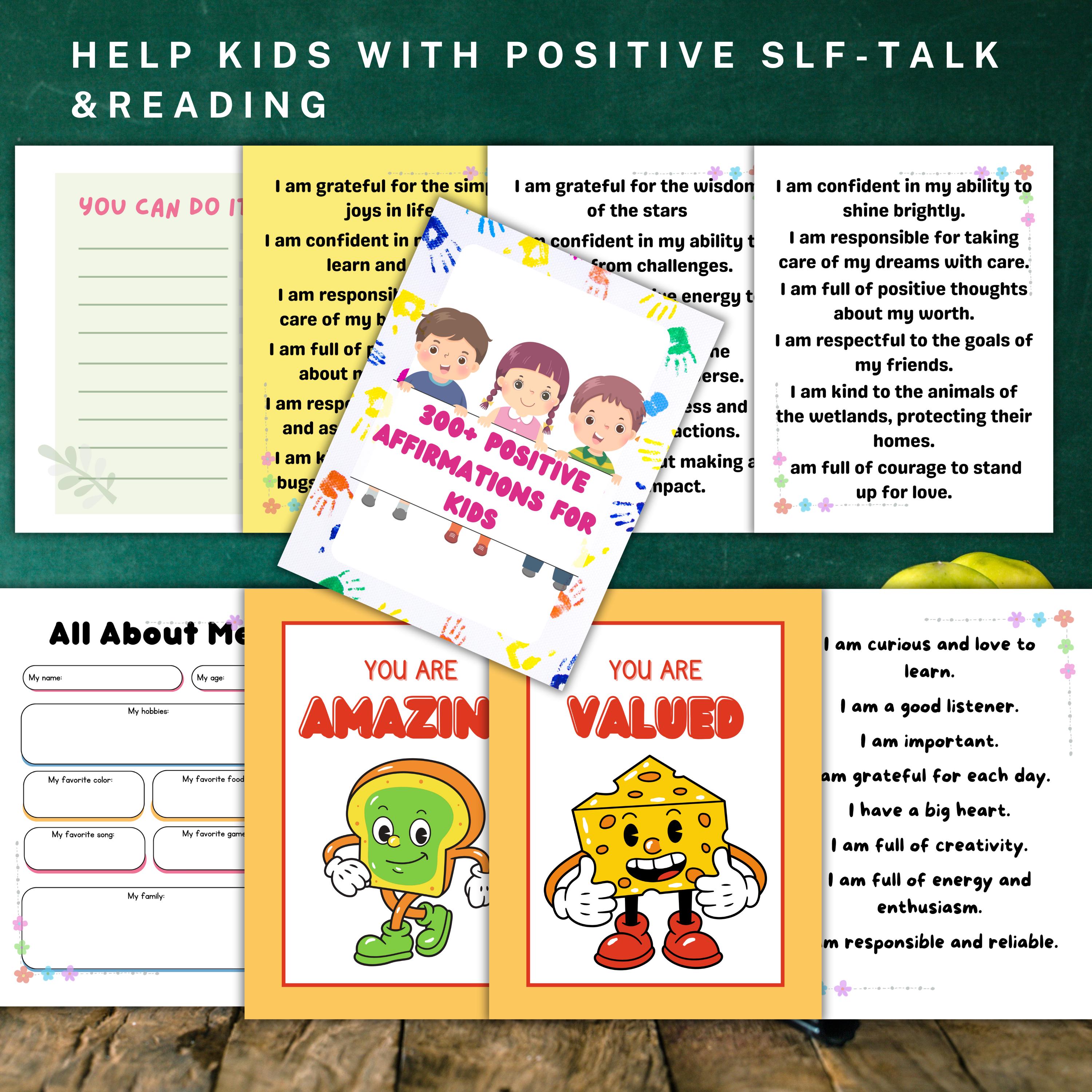 300+ Positive Affirmations for Kids | 61 Pages Printable Confidence ...