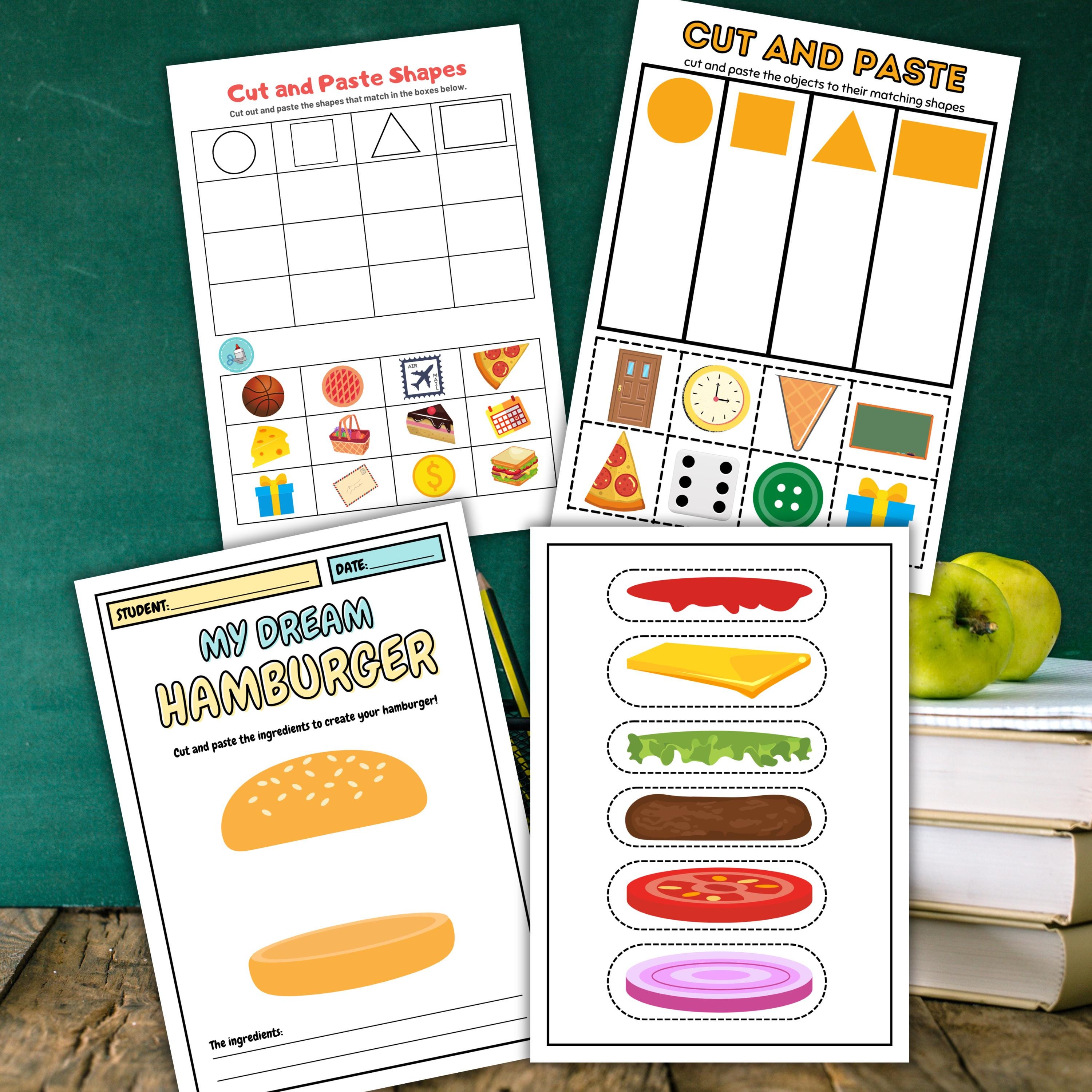 Cut & Paste Worksheets for Kids | 40 Fine Motor Activities | Preschool ...