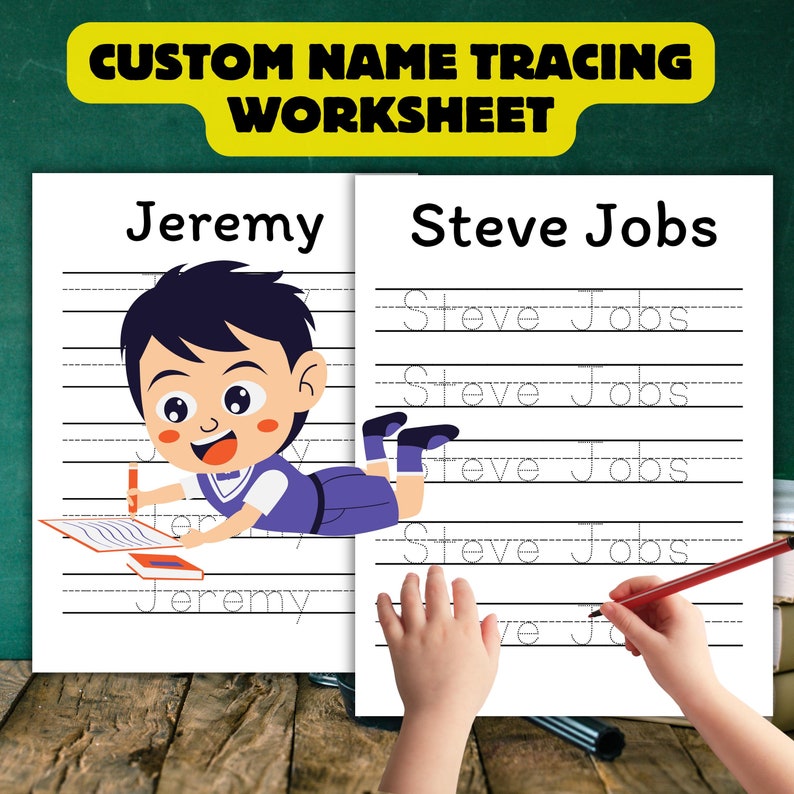 Custom Name Tracing Worksheet: Handwriting Practice Page (PDF) - Etsy