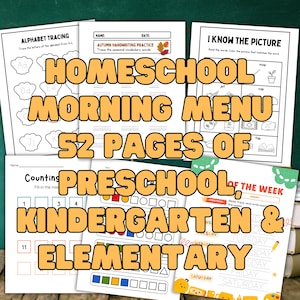 Homeschool Morning Menu Binder Printable – 50 Daily Learning Pages PDF ...