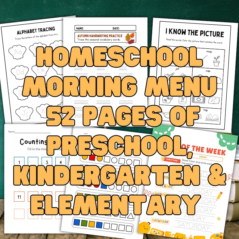 Homeschool Morning Menu Printable | Preschool & Kindergarten Morning ...