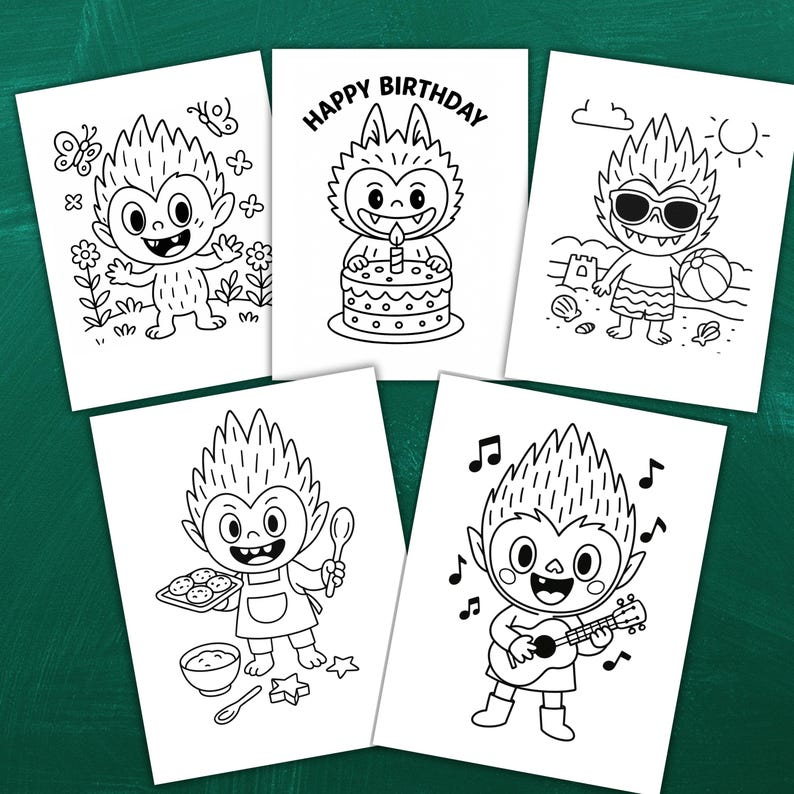 Labubu Coloring Book for Kids: 22 Printable Activity Pages (PDF ...