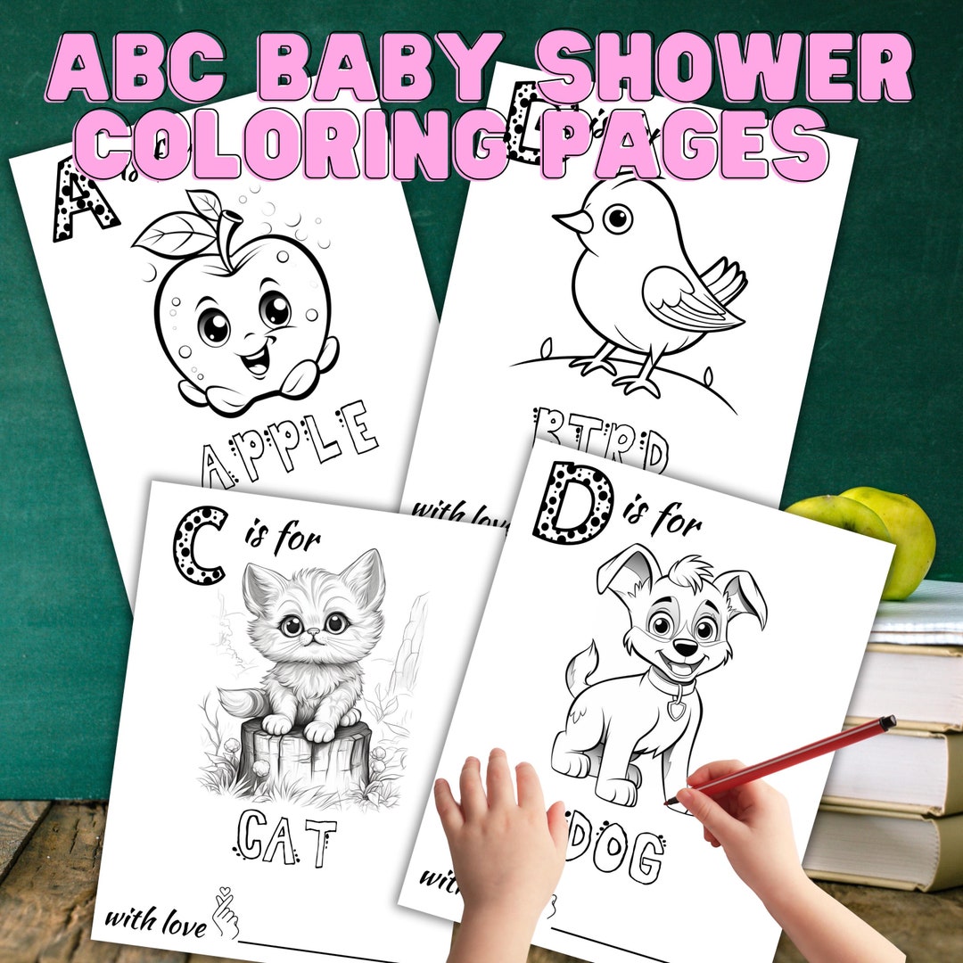 ABC Baby Shower Coloring Book | Baby's First Alphabet Book Bear-themed ...