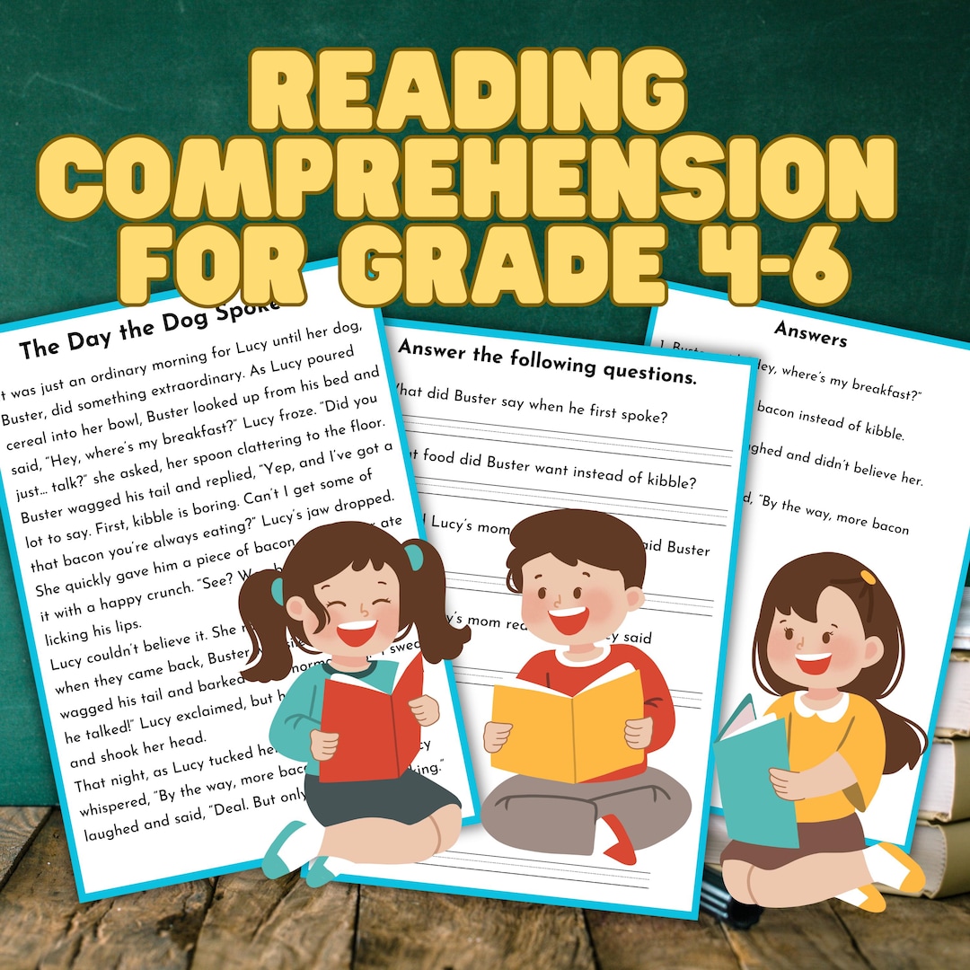 Reading Comprehension Worksheets: Grades 4-6, Engaging Passages ...
