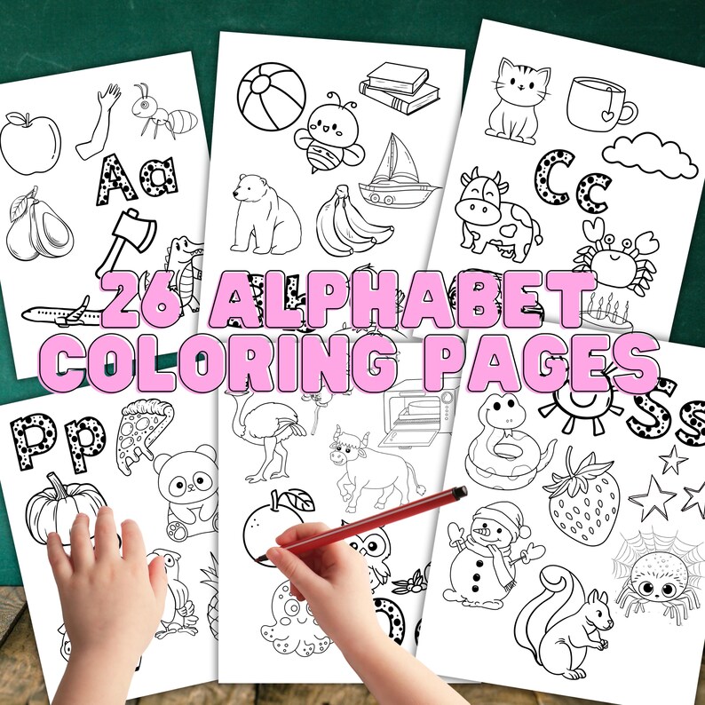 ABC Coloring Pages: Preschool Kindergarten Alphabet Worksheets (PDF ...