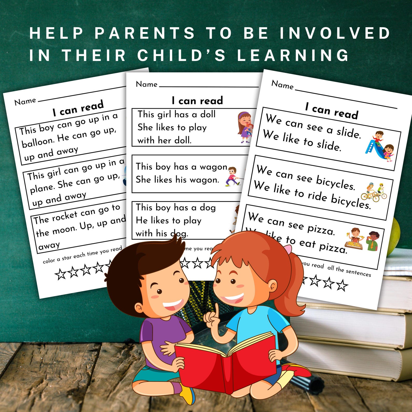 Printable Easy Reading Worksheet for Kids Fun and Educational Activity ...