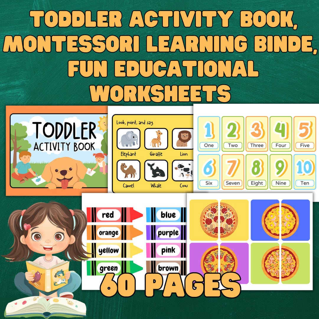 Toddler Activity Book Printable – 60 Montessori Learning Binder PDF ...