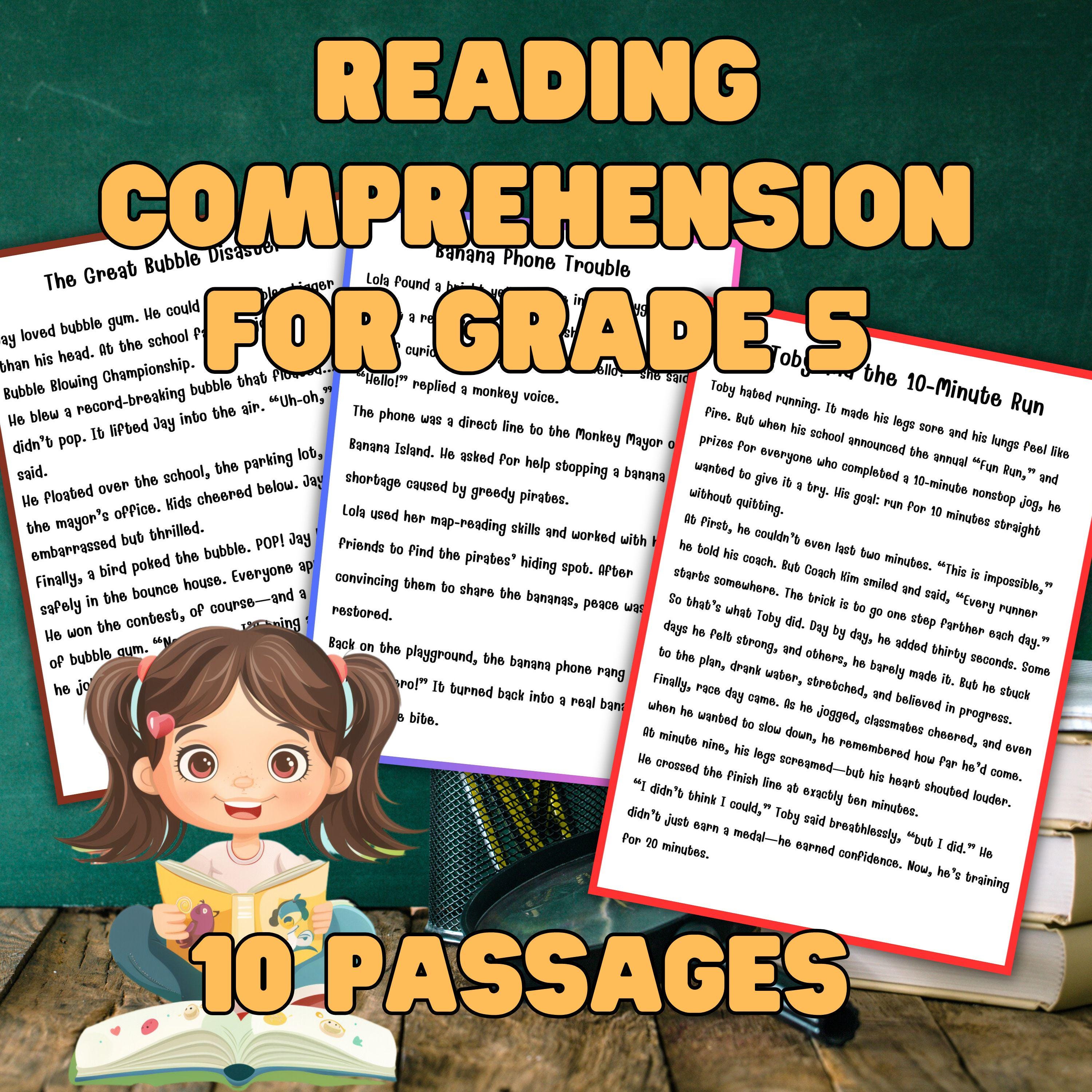Reading Comprehension Grade 5 | 10 Engaging Stories With Questions for ...