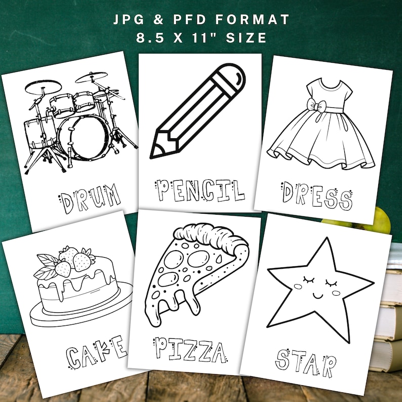 80 Kids Coloring Pages: Fun Activity Sheets (PDF & JPG) - Etsy