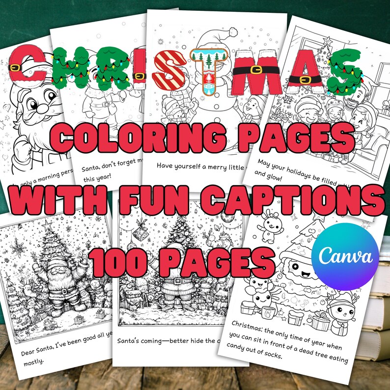 Funny Christmas Coloring Pages for Kids & Teens | 100 Holiday PDF ...