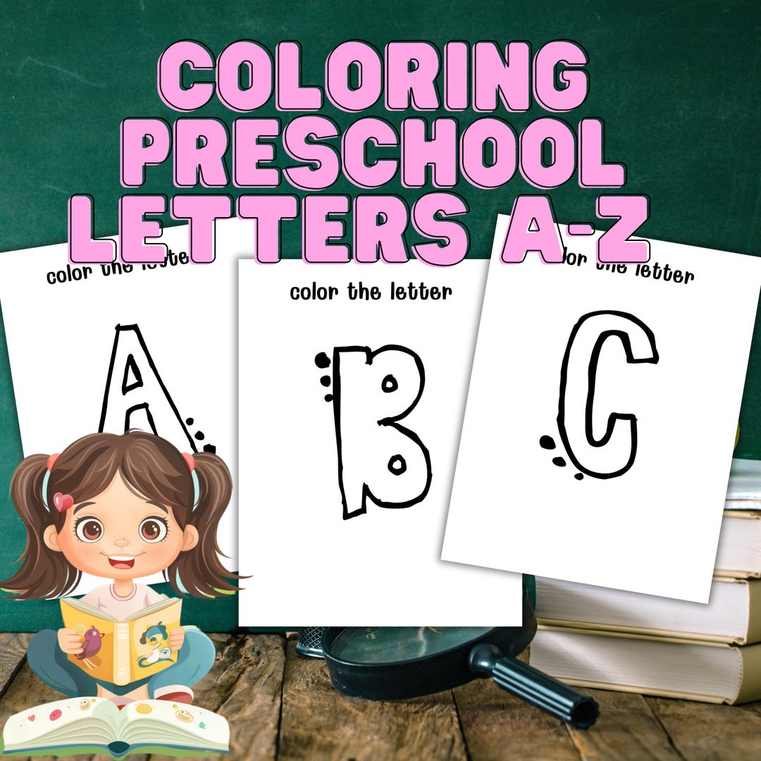 Preschool Alphabet Coloring Pages: A-Z Letter Tracing (PDF Download) - Etsy