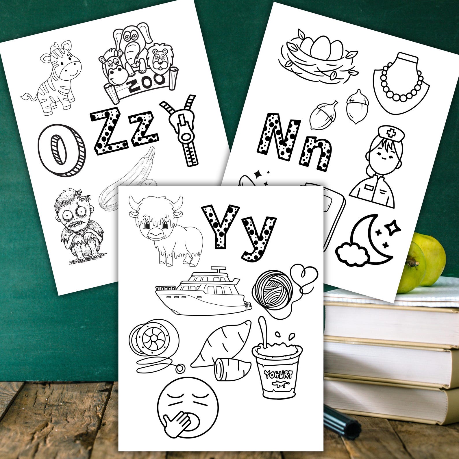 ABC Coloring Pages: Preschool Kindergarten Alphabet Worksheets (PDF ...