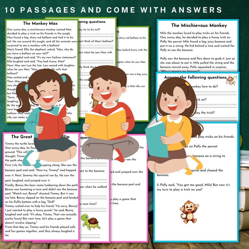 Laugh & Learn Reading Comprehension Worksheets for Kids – Grades 1-3 ...