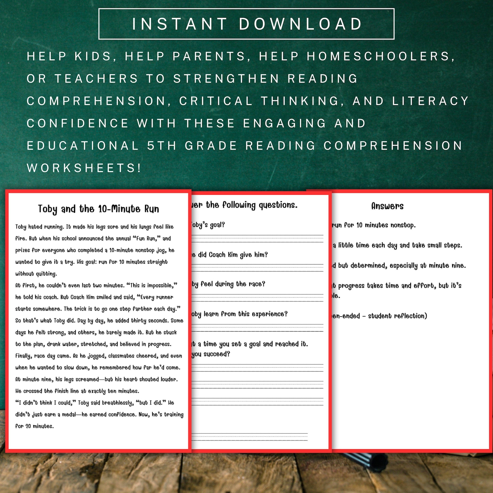 Reading Comprehension Grade 5 | 10 Engaging Stories With Questions for ...