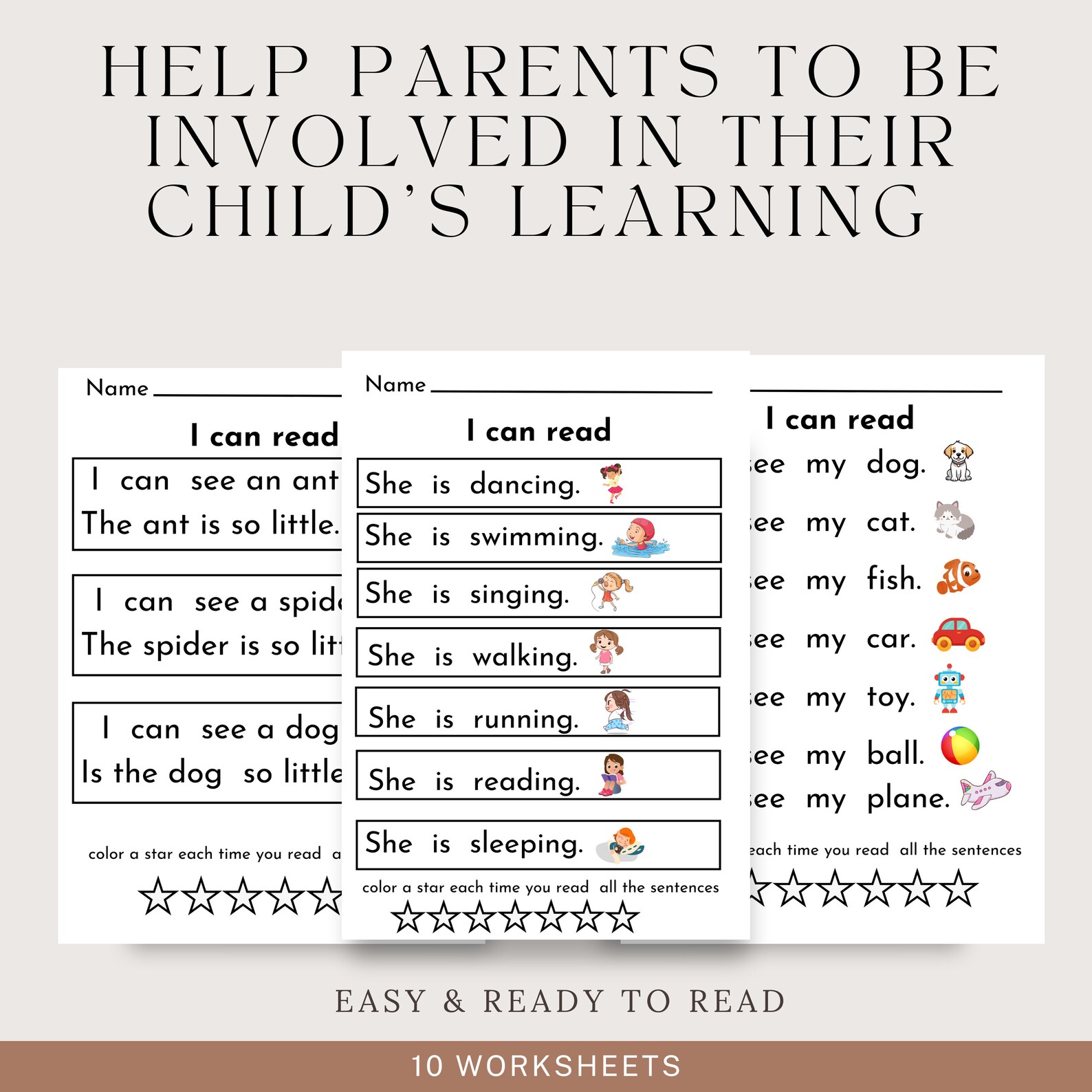 Printable Easy Reading Worksheet for Kids Fun and Educational Activity ...