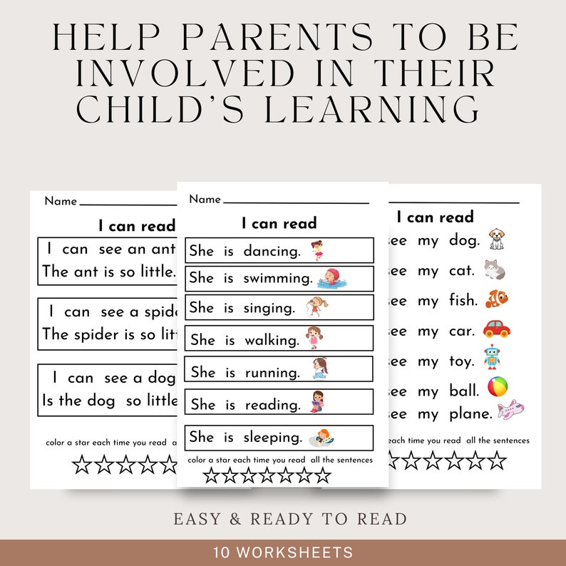 Printable Easy Reading Worksheet for Kids Fun and Educational Activity ...