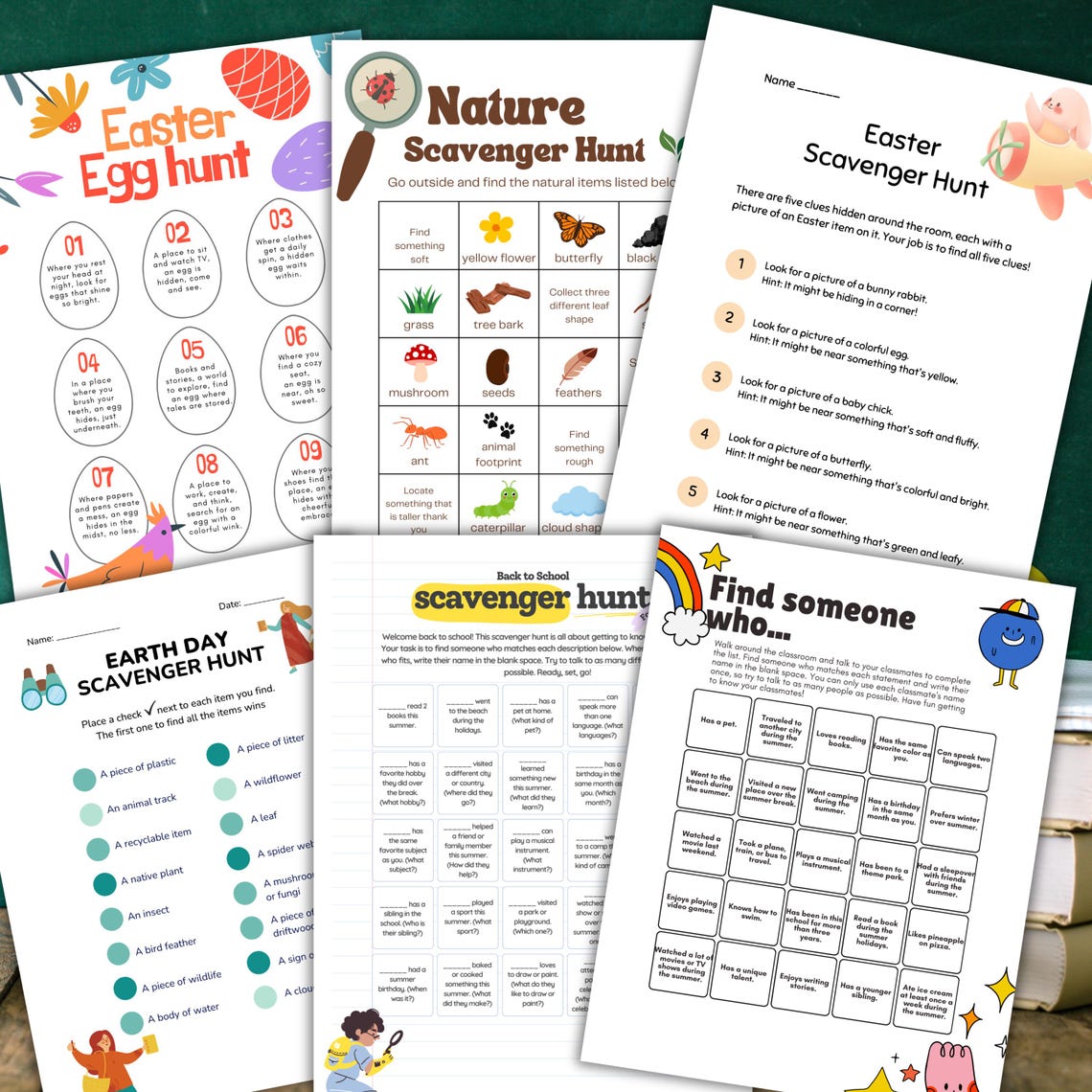 Kids Scavenger Hunt PDF | 30 Printable Outdoor, Indoor & Classroom ...
