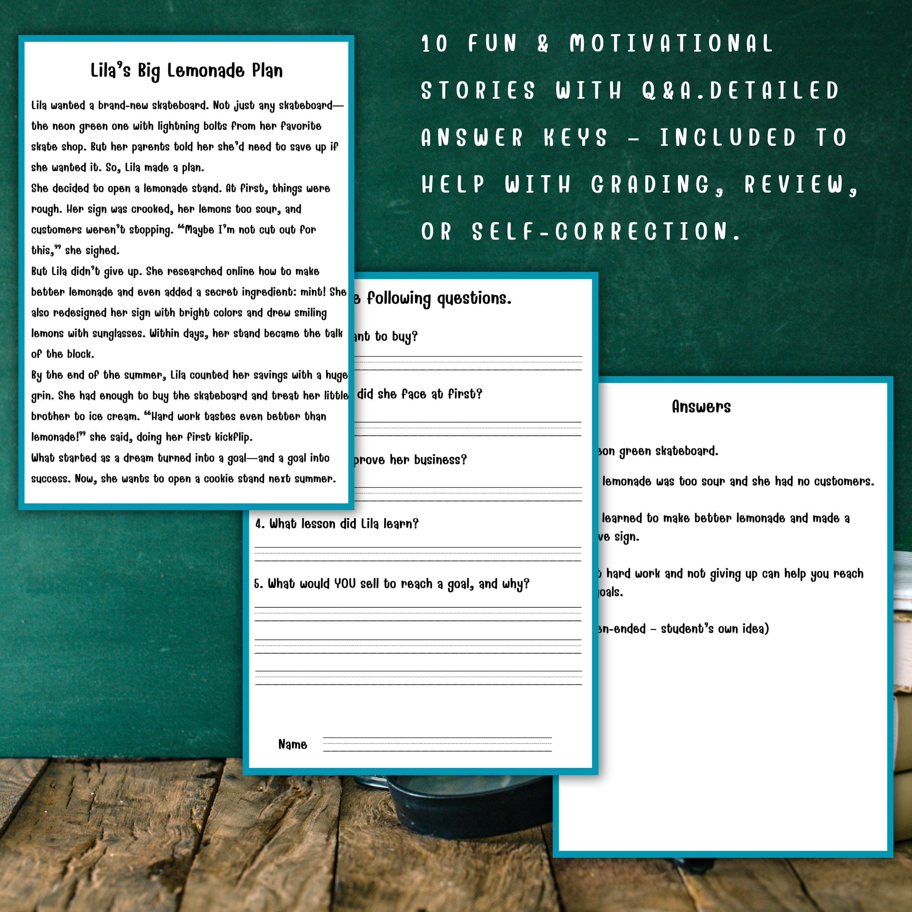 Reading Comprehension Grade 5 | 10 Engaging Stories With Questions for ...