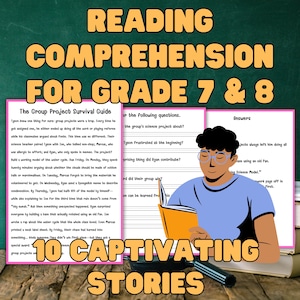 Printable 7th Grade Reading Comprehension Worksheets - Etsy