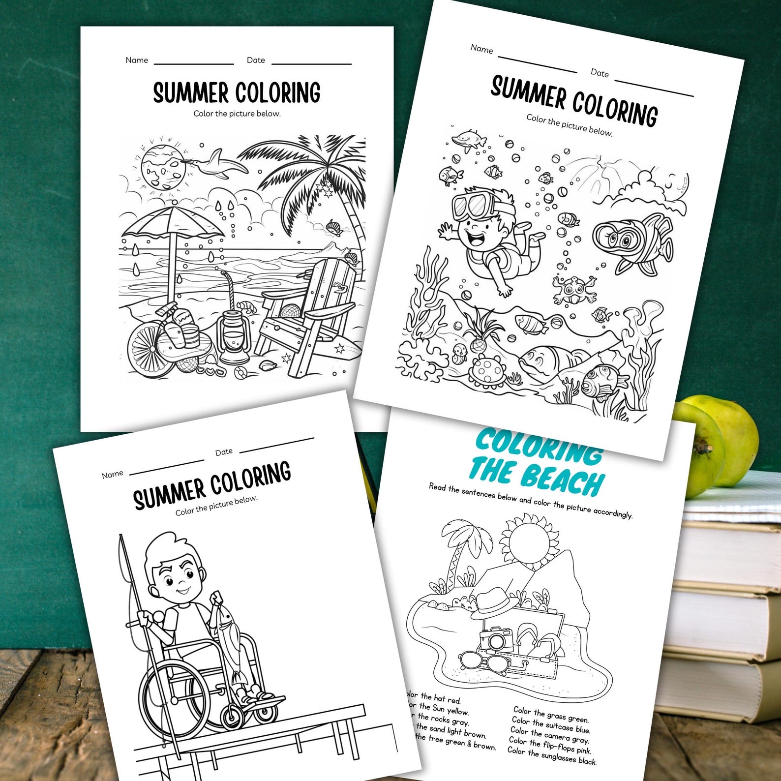Summer Review Worksheets With FREE Summer Bucket List Craft –for Kids ...