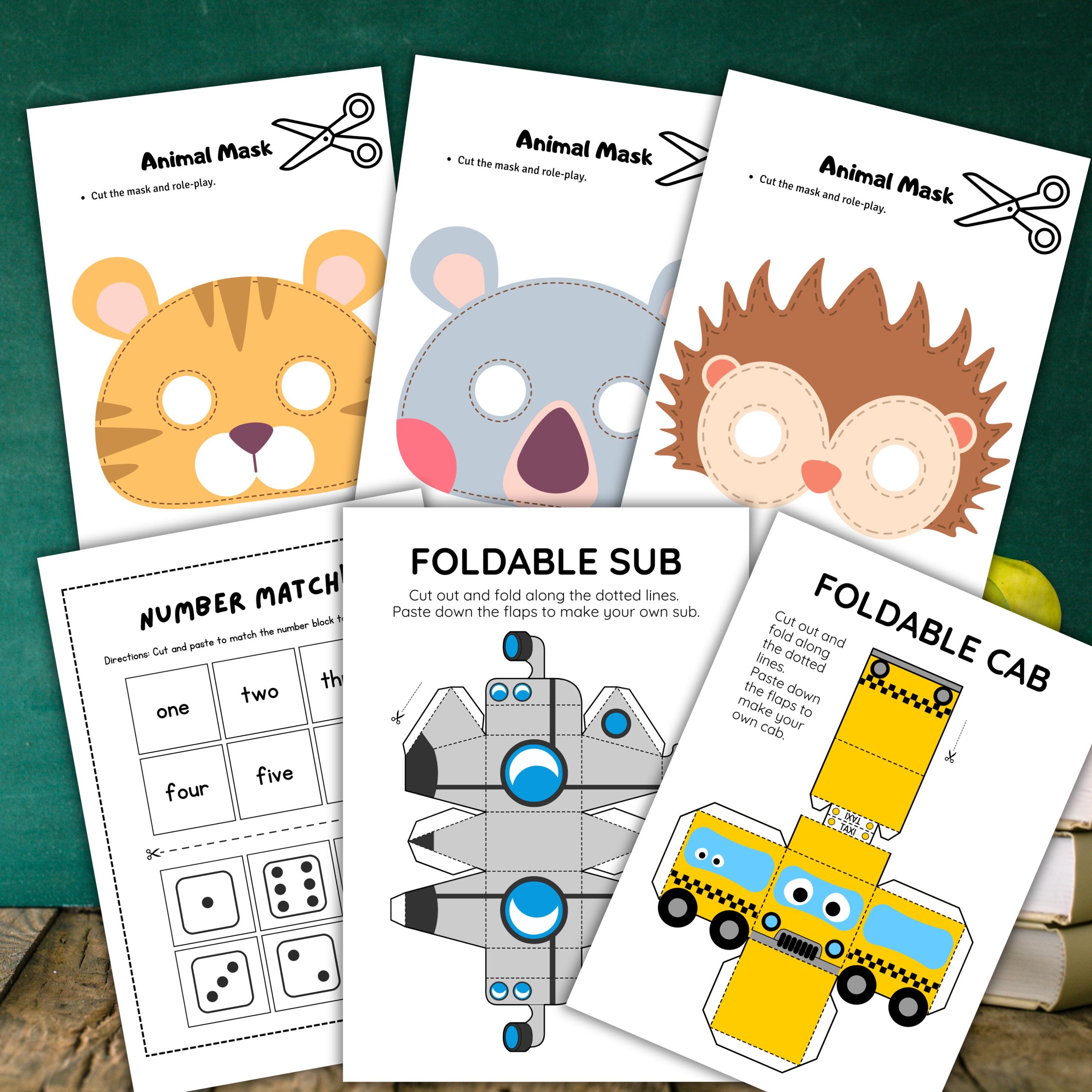 Cut & Paste Worksheets for Kids | 40 Fine Motor Activities | Preschool ...