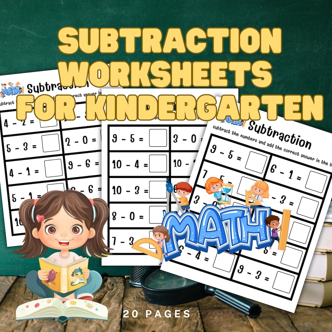 20 Printable Subtraction Fill-in-the-blanks Worksheets Math Practice ...