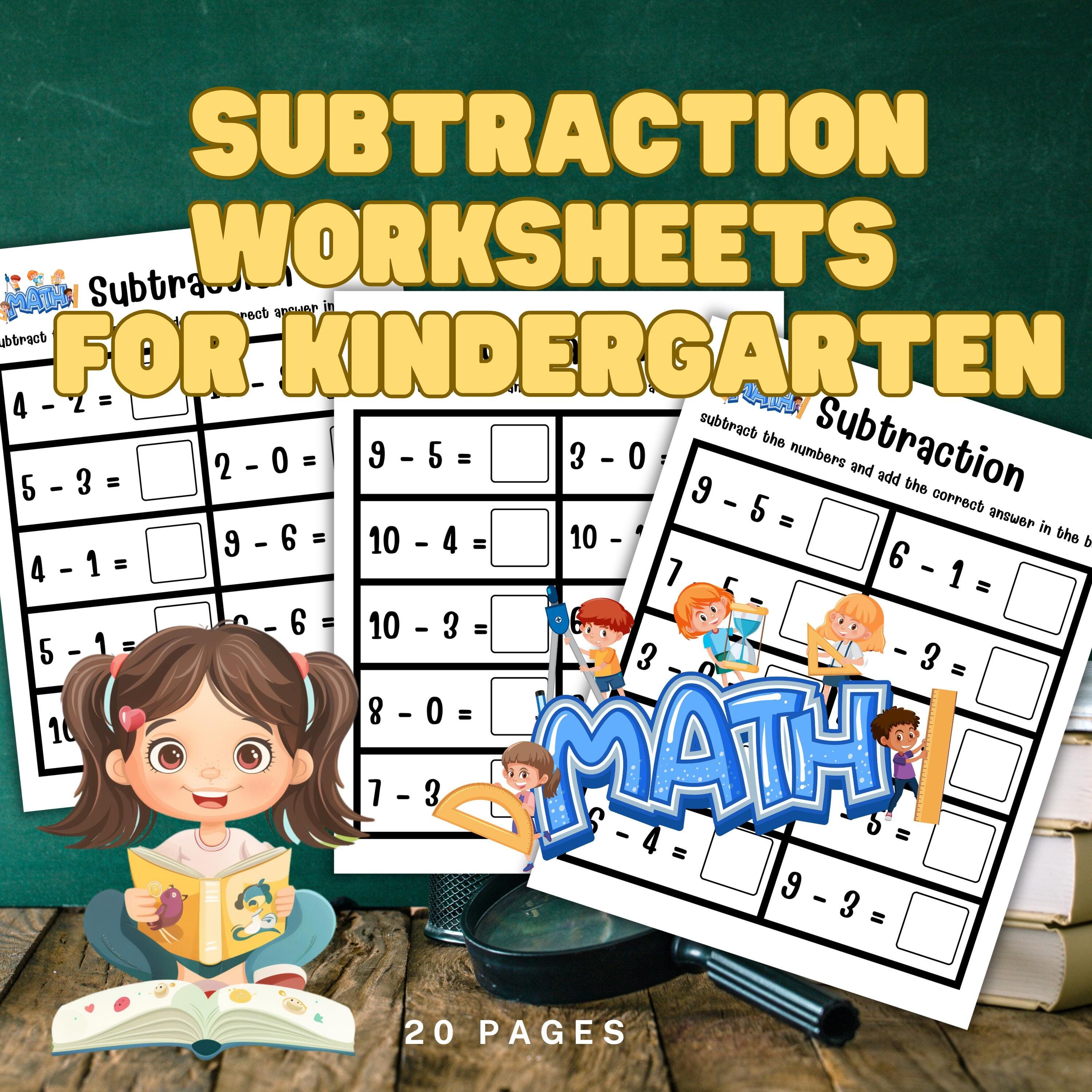 20 Printable Subtraction Fill-in-the-blanks Worksheets – Math Practice ...