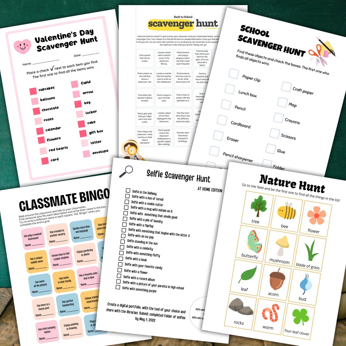 Kids Scavenger Hunt PDF | 30 Printable Outdoor, Indoor & Classroom ...