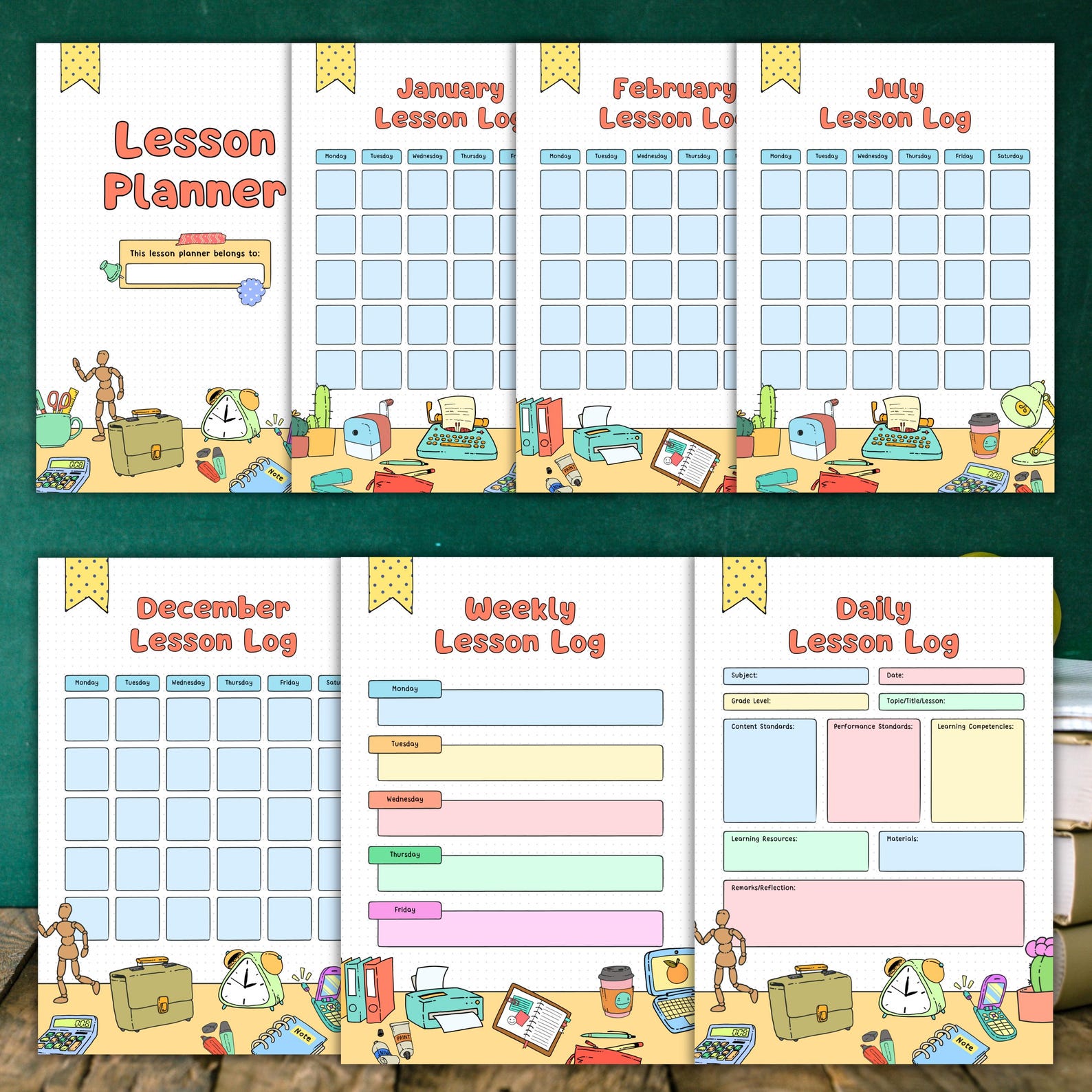 Editable Teacher Planner Printable | 2025–2026 Digital Lesson Planner ...