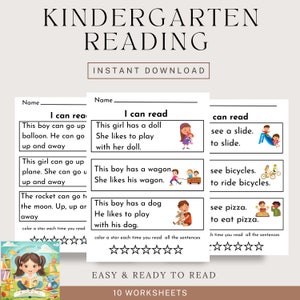 Printable Easy Reading Worksheet for Kids Fun and Educational Activity ...