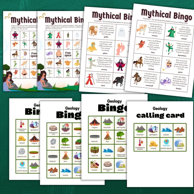 Printable Bingo Game Pack for Kids: Seasonal & Educational Learning ...