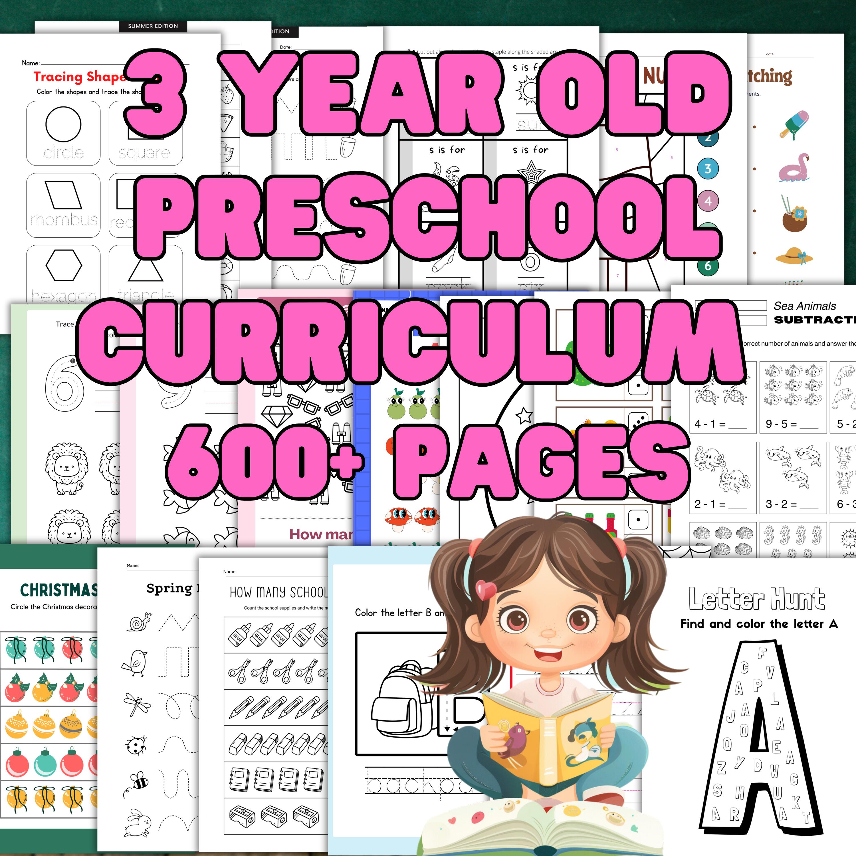 Homeschool Preschool Curriculum Bundle 600 Pages | Pre-k Worksheets ...