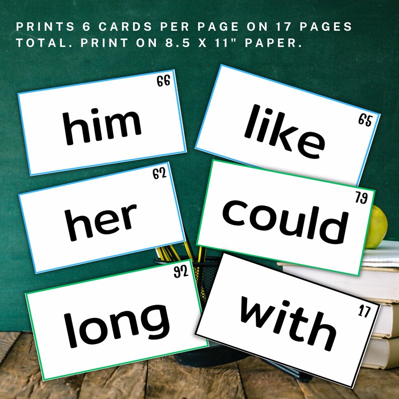 Educational Flashcard Pack,fry’s First 100 Sight Words,kindergarten ...