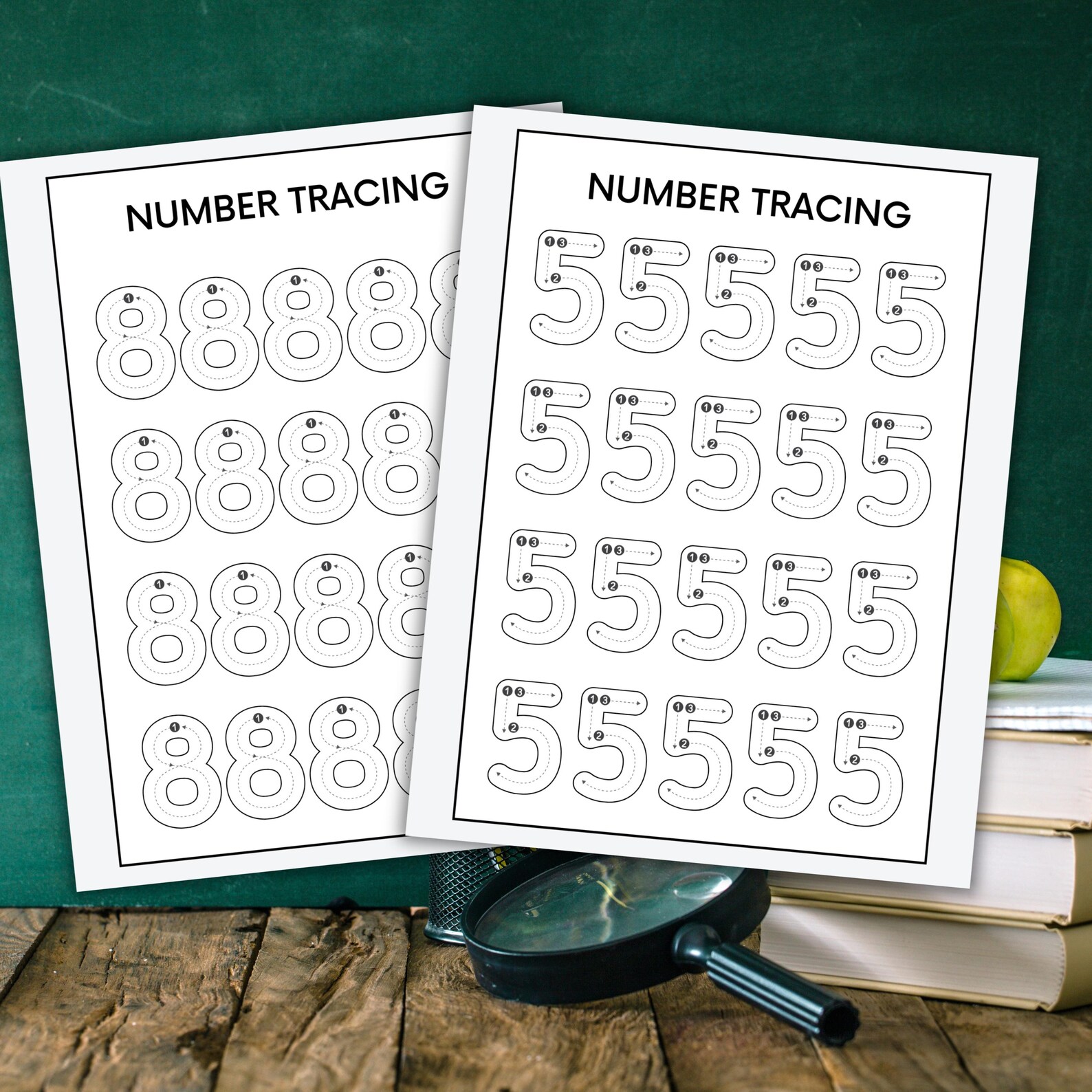 Number Tracing Worksheets 1-20: Preschool Math Printables (PDF) - Etsy