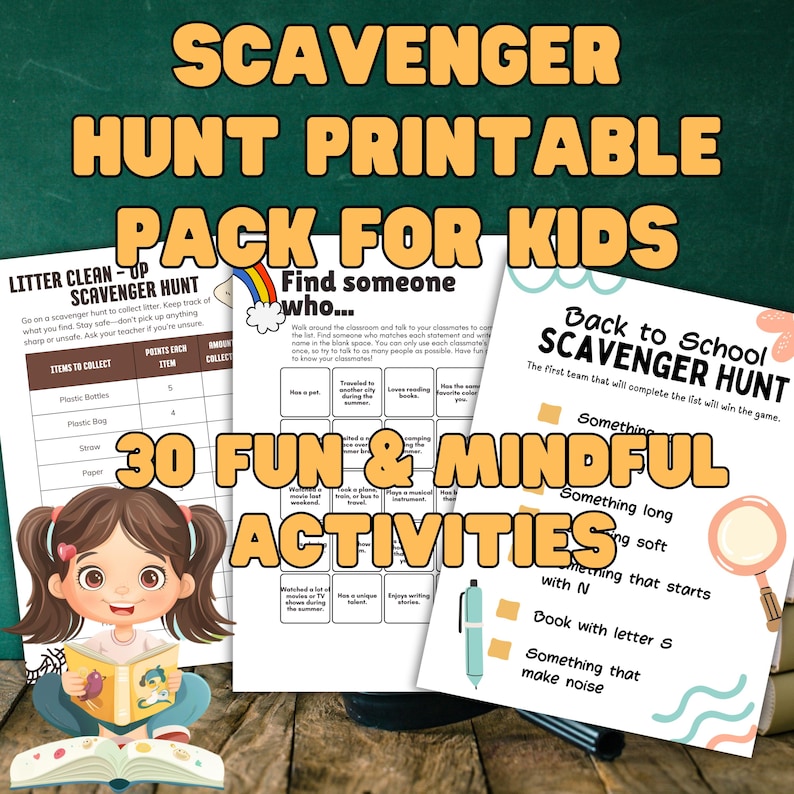 Kids Scavenger Hunt PDF | 30 Printable Outdoor, Indoor & Classroom ...