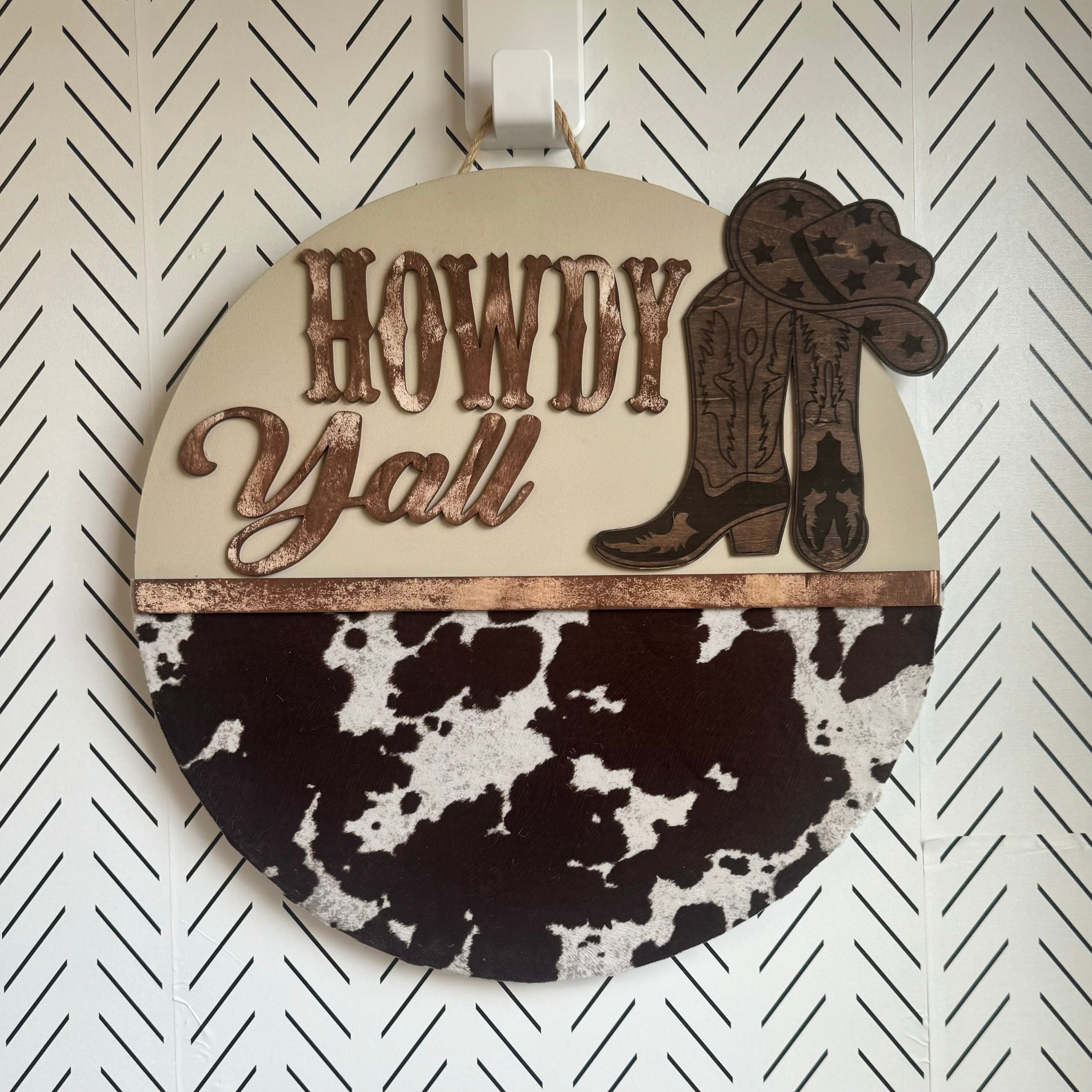 Cow Print Decor, Farmhouse Door Hanger, Country Style Door Hang ...
