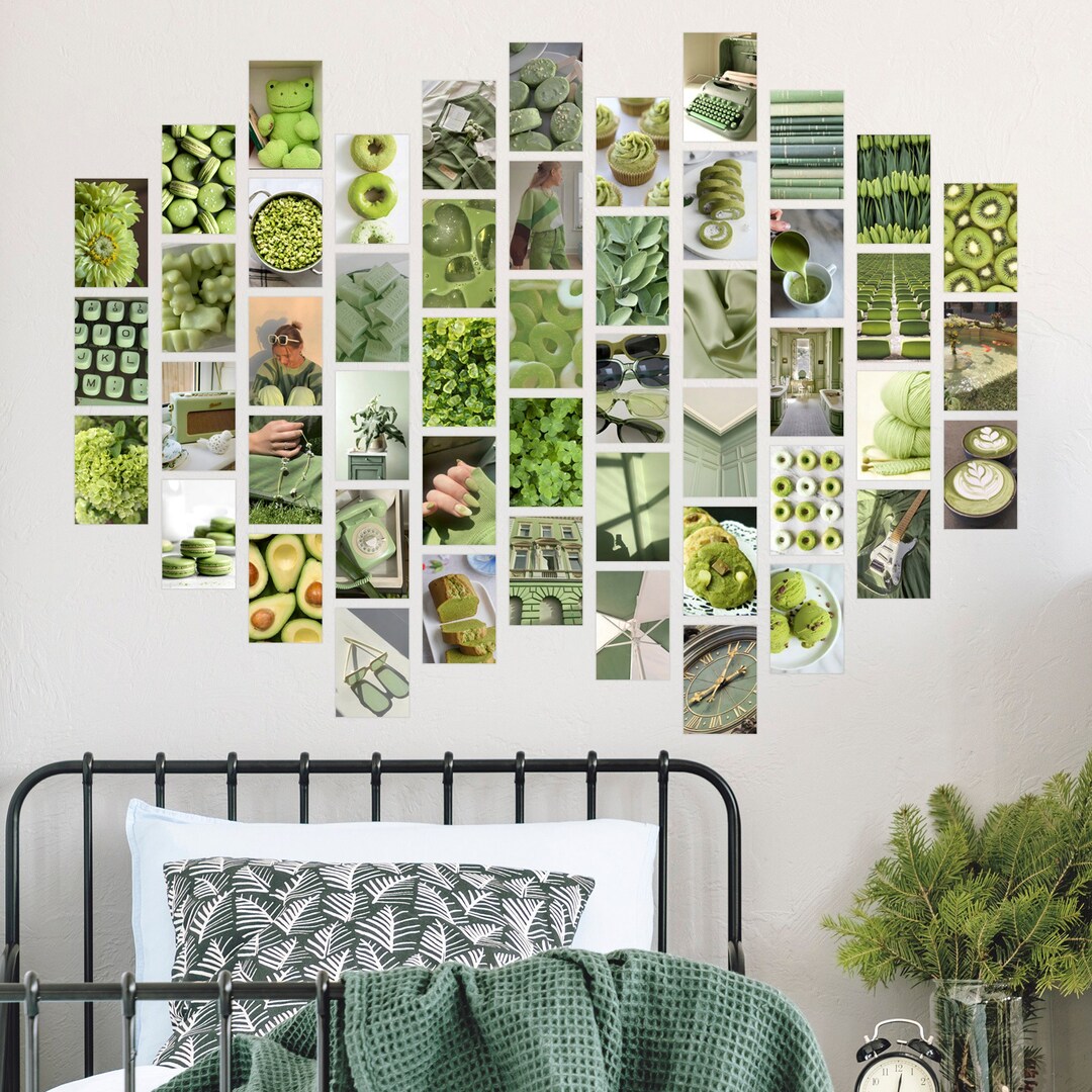 Matcha Green Wall Collage Kit 50 Posters for Room Decor, Perfect for ...