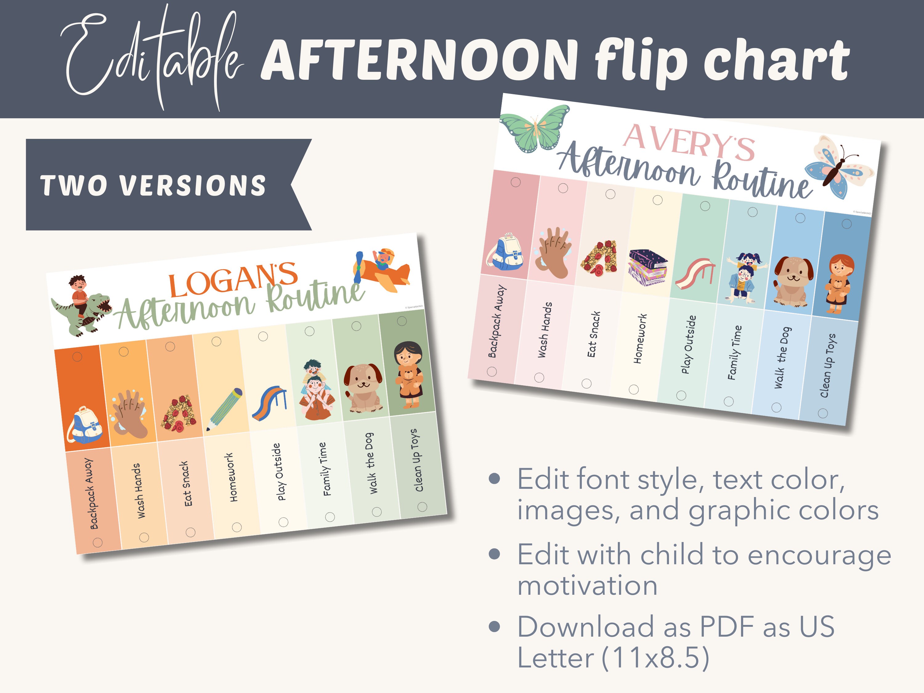 Kids Routine Flip Chart, Printable Morning Flipchart, Evening Visual ...