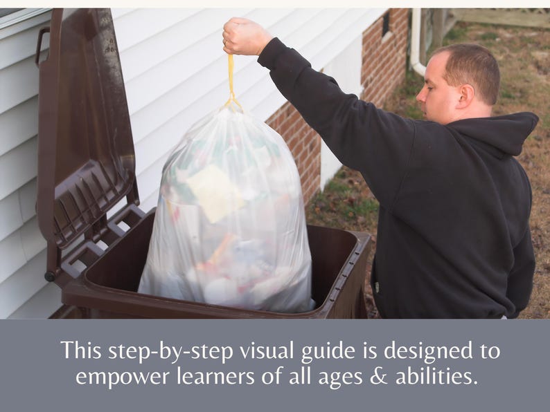 Taking Out the Trash Visual Guide, Printable Real Life Pictures, Step ...