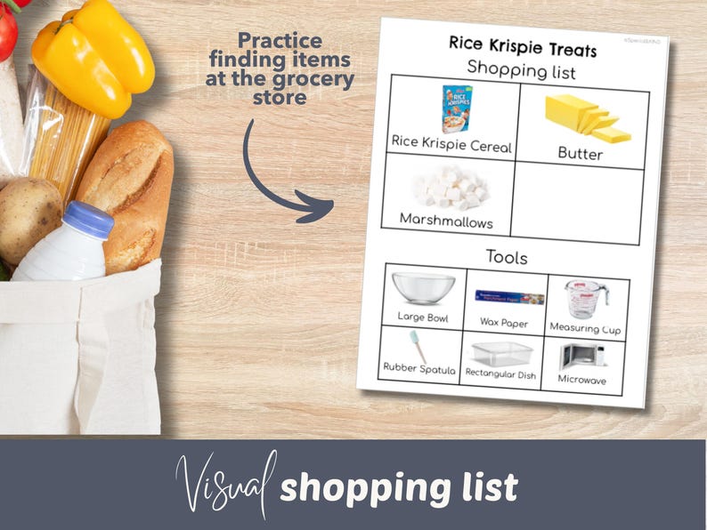 Rice Krispie Visual Recipe for Kids, Inclusive Adapted Cookbook, Real ...