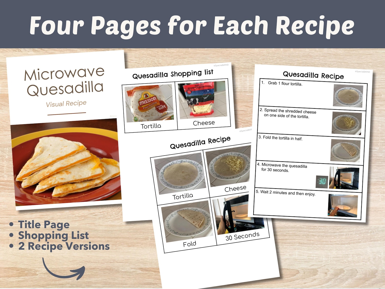 Visual Cookbook for Kids, Printable Adapted Recipe, Real Life Picture ...