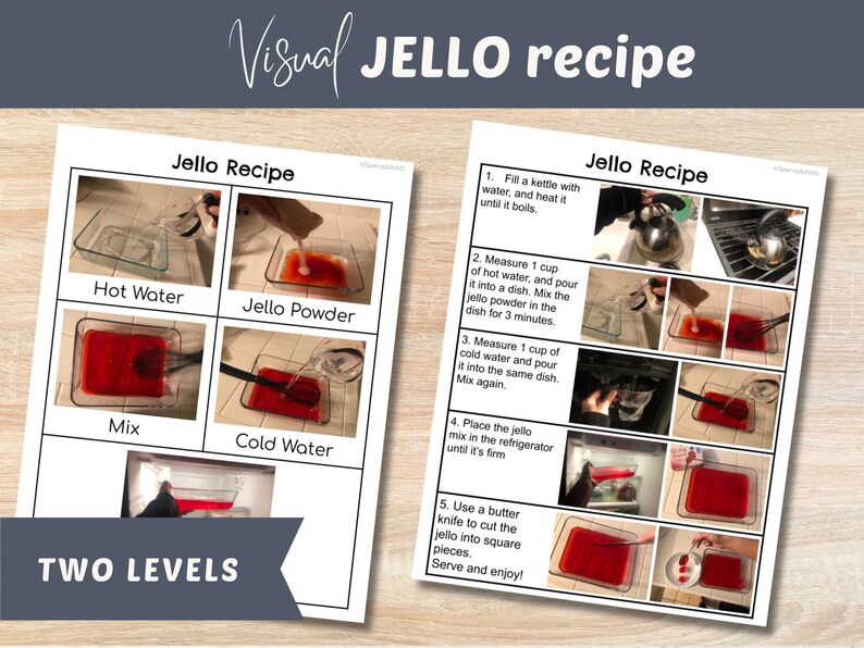 Real Picture Visual Recipe, Inclusive Jello Cooking Activity for Kid ...
